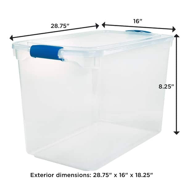 Homz 112 Quart Heavy Duty Clear Plastic Stackable Storage Bins, 8 Pack ...
