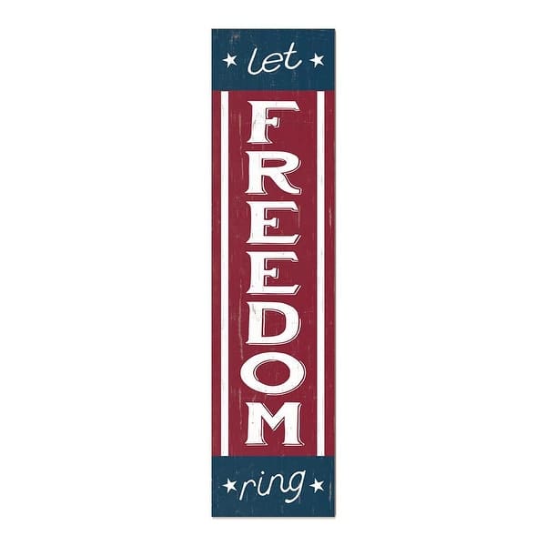 48" Red & Blue "Let Freedom Ring" Patriotic Outdoor Leaning Porch Sign ...