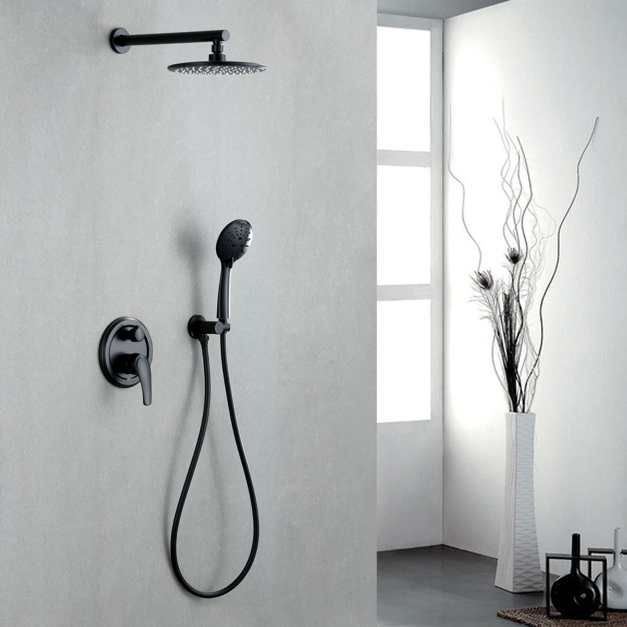Tub And Shower Faucet With Handheld Sprayer Rain Dual 2in1 Shower Head ...