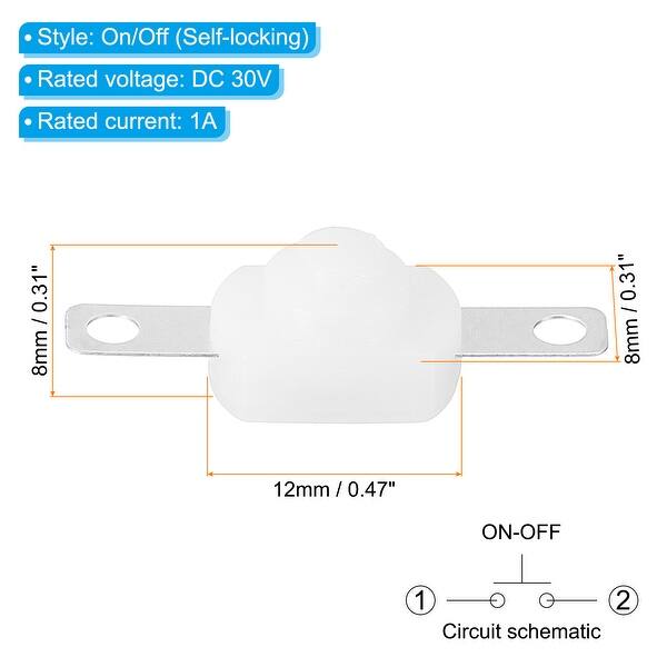 Latching Push Button Switch, 10 Pcs Straight Pin with Hole On/Off ...
