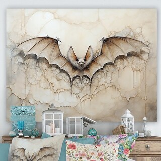 Designart "Minimalism Bat Open Wings I" Animal Bat Wall Art - Bed Bath ...