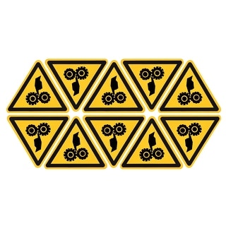 Triangle Beware of Machine Hurt Warning Sign Self Adhesive 10Pcs ...