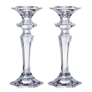 Majestic Gifts Inc European Glass Candlesticks -10" Height - Set/2 - 10 ...