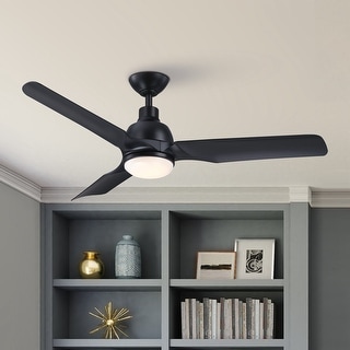 Royal Gust Modern 52" Black Indoor Integrated LED Ceiling Fan - Bed ...