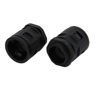 2 Pcs PG21 PA Ripple Pipe Connector Joint Black for AD28.5 Corrugated ...