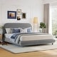 Curved Design Teddy Fleece Upholstered Platform Bed Frame - Bed Bath ...
