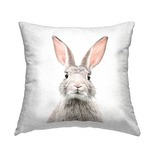 Stupell Casual Rabbit Portrait Bunny Pet Printed Outdoor Throw Pillow ...