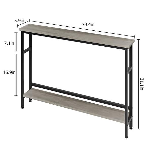 2 Tier Skinny Console Table with Adjustable Shelf - Bed Bath & Beyond ...