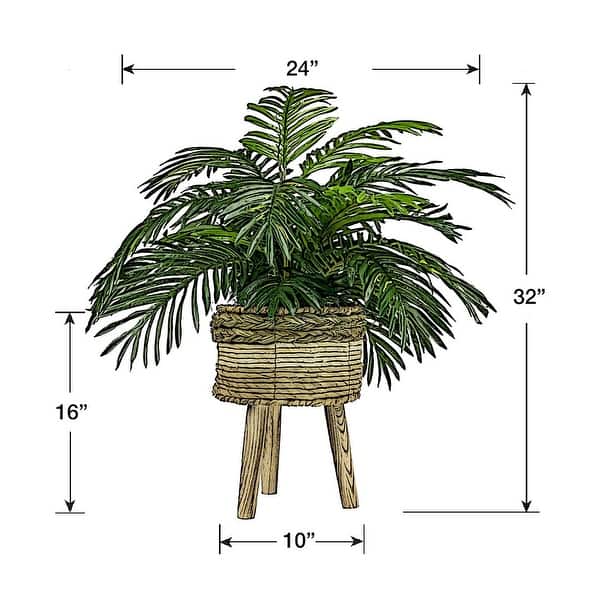 32-inch Artificial Palm in Tri-Color Basket Stand - Bed Bath & Beyond ...