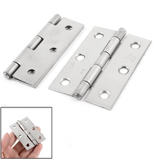 2 Pcs 4.9mm Hole Stainless Steel Rotatable Cupboard Door Hinge Silver ...