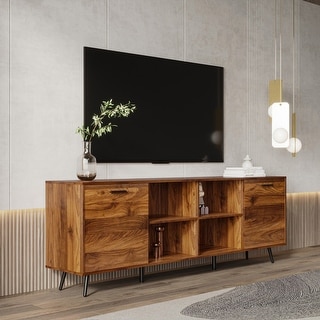 78.8 inch TV Stand Wood Modern Adjustable TV Console for Living Room ...