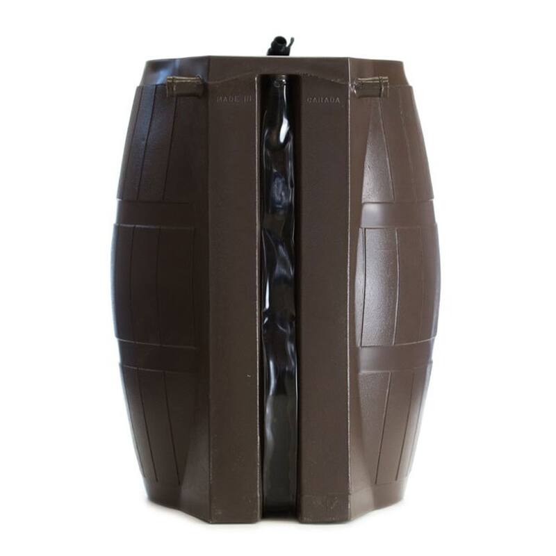 FCMP Outdoor 50-Gallon BPA Free Home Rain Water Catcher Barrel, Brown ...