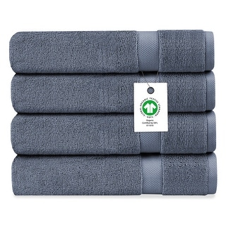 Delara Organic Cotton Luxuriously Plush Bath Sheet Pack of 4 |GOTS ...
