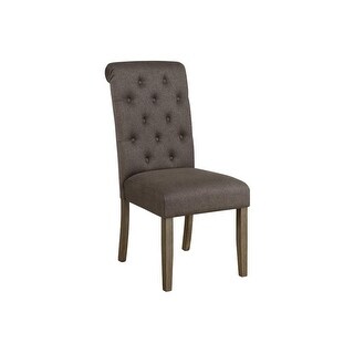 Balboa Tufted Back Side Chairs Rustic Brown and Grey (Set of 2) - 19.25 ...