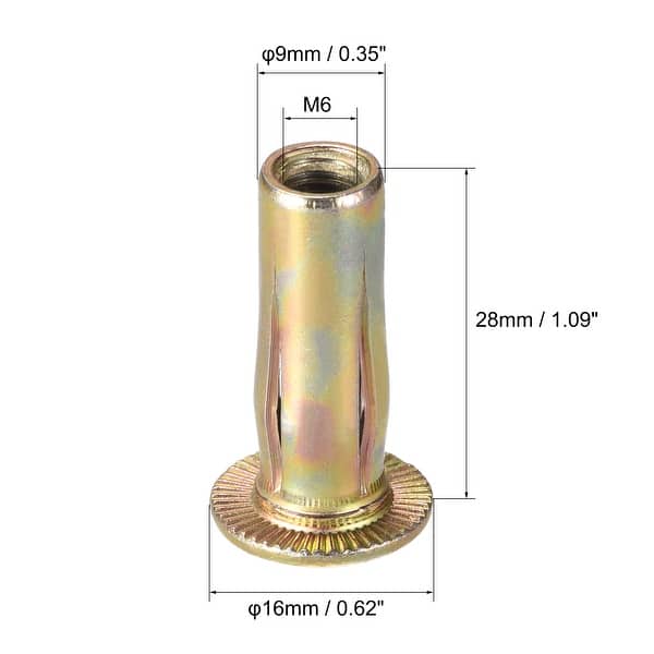Multi-Grip Rivet-Nut, Pre-Bulbed Shank Carbon Steel Color-Zinc-Plated for Anti-Rotation - Bed ...