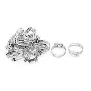Unique Bargains 16-25mm Adjustable Stainless Steel Pipe Worm Drive Hose ...