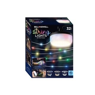 Bell + Howell Holiday Retractable Rechargeable String Lights 32 ft - 32 ...
