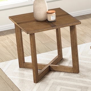 Murray 24" Transitional Square Wood Cross-Patterned End Table - Bed ...