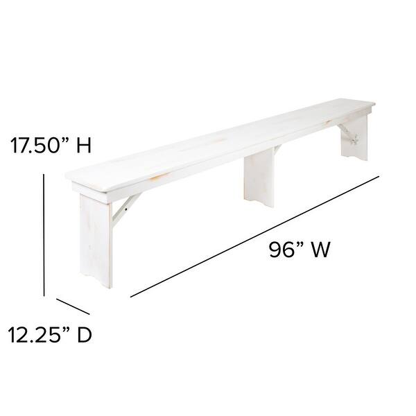 8' x 40" Antique Rustic Folding Farm Table and Four Bench Set - Bed ...
