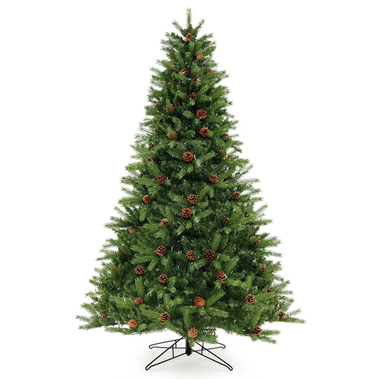 7 Feet Flocked Artificial Christmas Tree with 500 LED Lights and 1200 ...