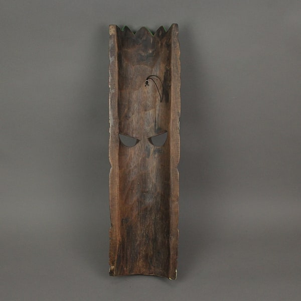 Set Of 3 Brightly Painted Hand Carved Elemental Tiki Style Wall Masks ...