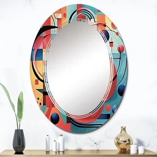 Designart "Orange Blue Geometry Unleashed IV" Abstract Shapes Modern ...