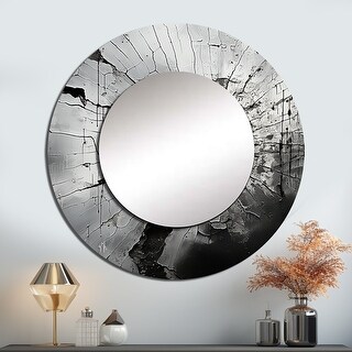 Designart "Shattered Grey Stone Geode Minimalism I" spiritual stone ...