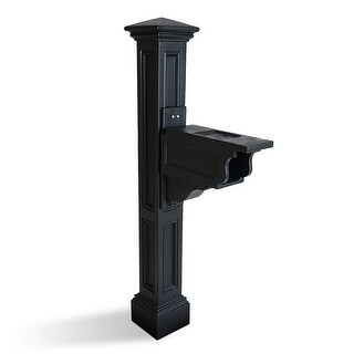 Arm Mount Black Polyethylene and Plastic Mailbox Post - Bed Bath ...