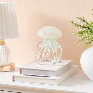 Glowing Glass Jellyfish Sculpture Figure - 6" - Clear - Bed Bath ...