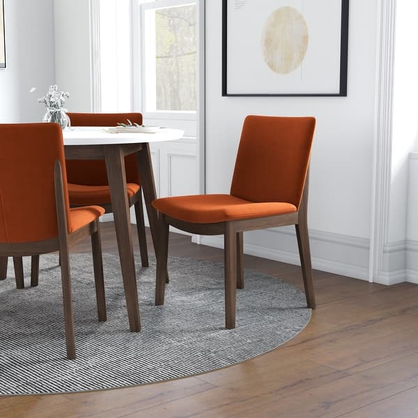 Palomia Modern Solid Wood White Top Round Dining Table and Chair Set ...