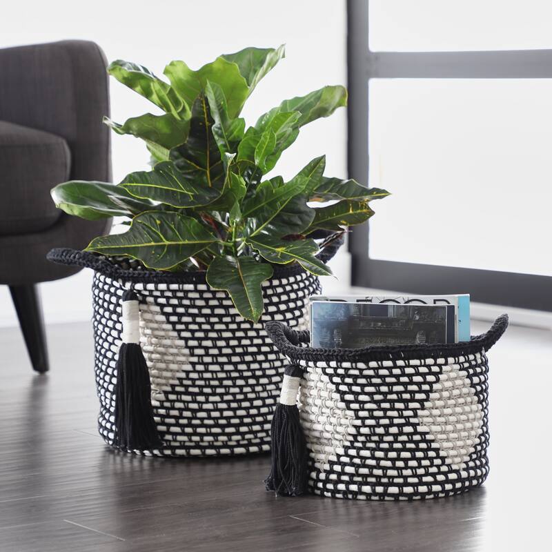 Polyester Traditional Storage Basket (Set of 2) - Overstock - 28889760