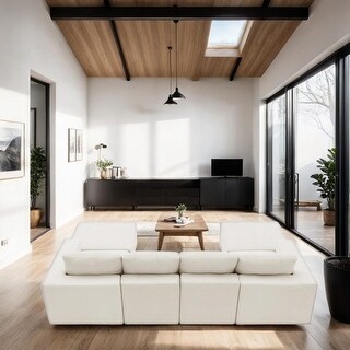 110" Modular U-Shaped Sectional Sofa, Upholstered Sleeper Sofa Bed ...