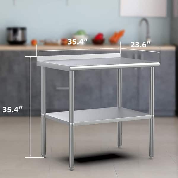 Adjustable Stainless Steel Commercial Prep Table - On Sale - Bed Bath ...