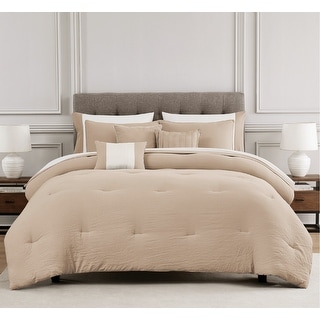 Allia Crinkle Comforter Sheet Set & Decorative Pillows - Bed Bath ...