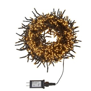 1000-Count Classic White LED Cluster Christmas Lights, 46 ft Green Wire ...