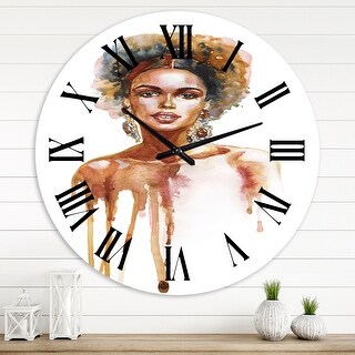 Designart 'Portrait of African American Woman XIII' Modern wall clock ...