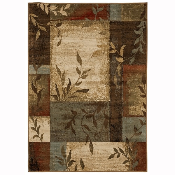 Style Haven Ledger Botanical Color Block Beige/Brown Rug- - Bed Bath ...