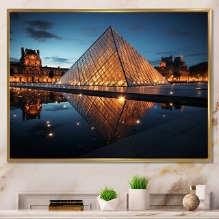 Designart "France Louvre Illumination I" France Framed Wall Decor - Bed ...