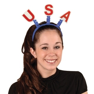 Club Pack of 12 Solid 'USA' Unisex Adult Boppers Headband Costume ...