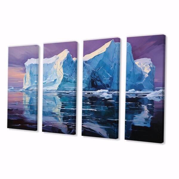 Designart "Teal Purple Iceberg Unseen Depths" Landscapes Multipanel ...