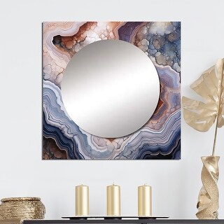 Designart "Stone Geode Scenery Minimalism II" Stone Geode Wall Mirror ...