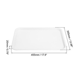 14" x 18" Plastic Fast Food Trays Bulk Rectangular Serving Trays, White ...