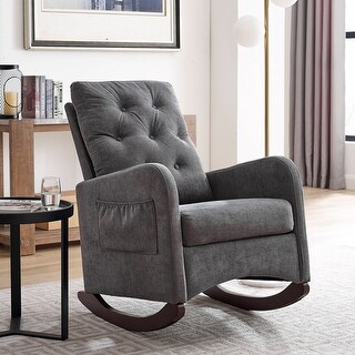 Modern Accent High Backrest, Living Room Lounge Arm Rocking Chair with ...