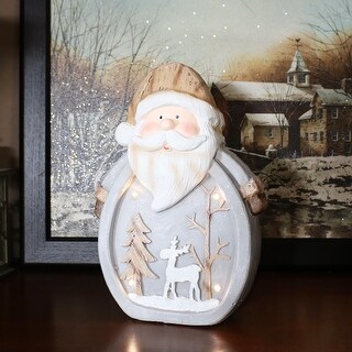 Santa Claus Indoor Pre-Lit LED Christmas Decoration - 14-Inch - Bed ...