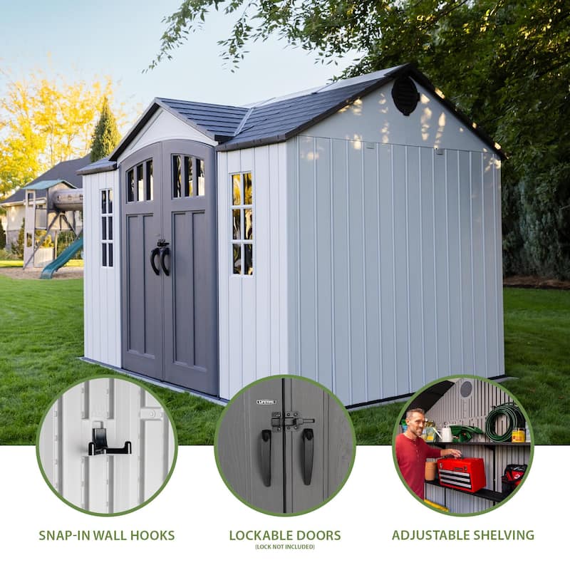 Lifetime 10 Ft. X 8 Ft. Dual Entry Outdoor Storage Shed (60467 ...