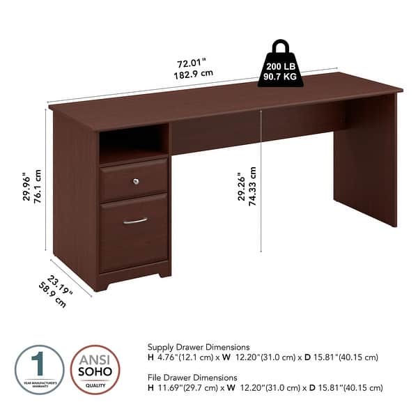 72W Computer Desk with Drawers - Bed Bath & Beyond - 20525463