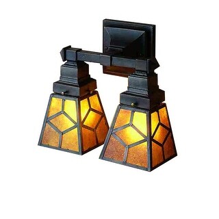 Meyda Tiffany Diamond Craftsman 2 Light 12" Wide Bathroom Vanity Light ...