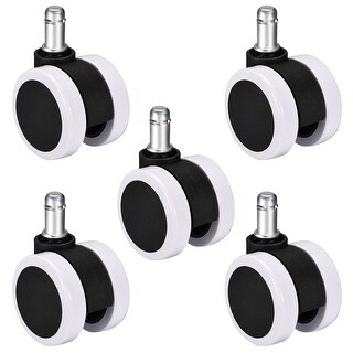 Swivel Caster Wheel PU Twin Wheel Push-in 11mmx22mm Stem Caster 5pcs ...
