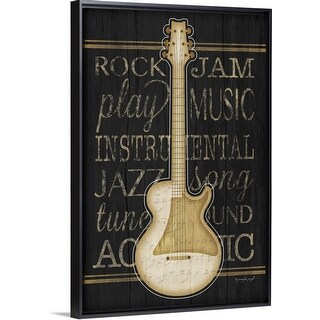 "Music Guitar" Black Float Frame Canvas Art - Bed Bath & Beyond - 25504477