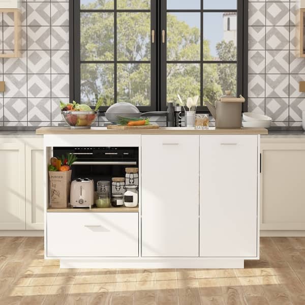 Sideboard Kitchen Island Storage Cabinet Extendable Table Bar Table ...